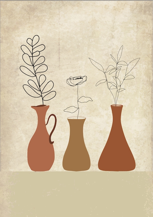 Three Vases Wallpaper - Buy Online | Happywall