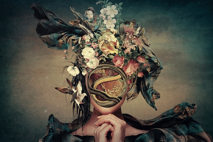 Floral Portrait Wallpaper for Living Room