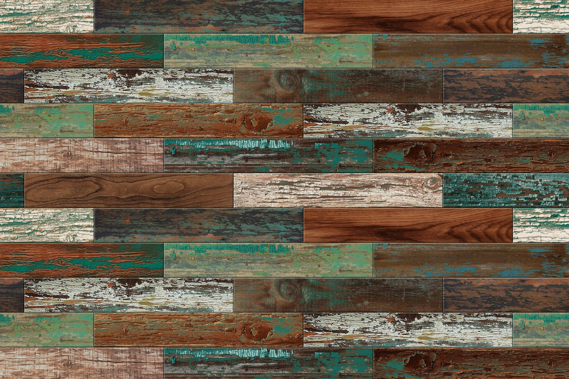 Reclaimed Boat Wood Green Rust Wallpaper - Shop Now | Happywall