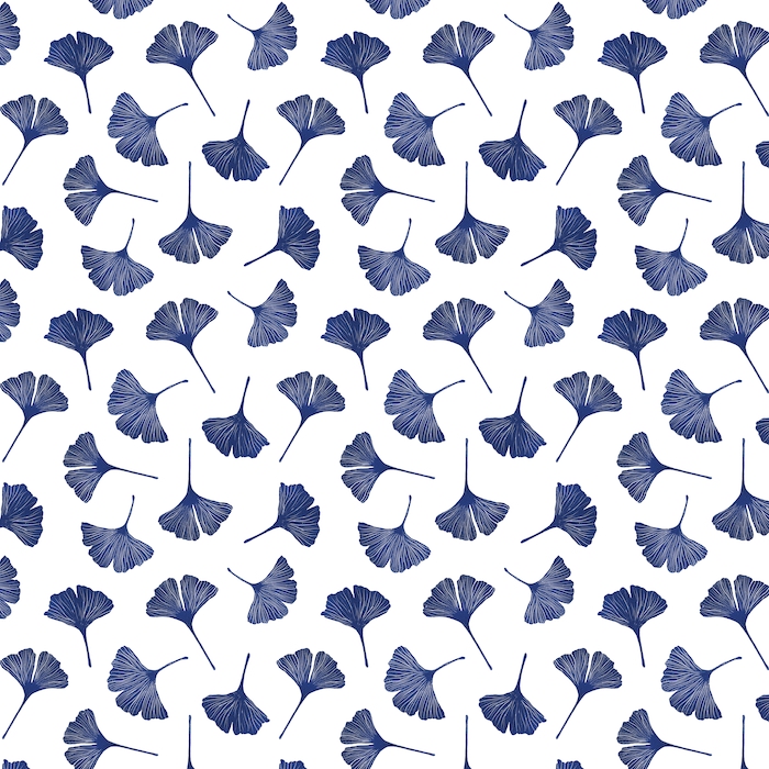 Premium Blue Ginkgo Biloba Wall Mural - Happywall