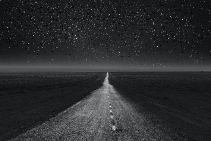 Black and White Starry Night Wallpaper