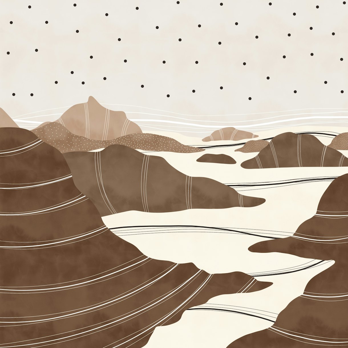 Modern mountain islands wallpaper - Happywall