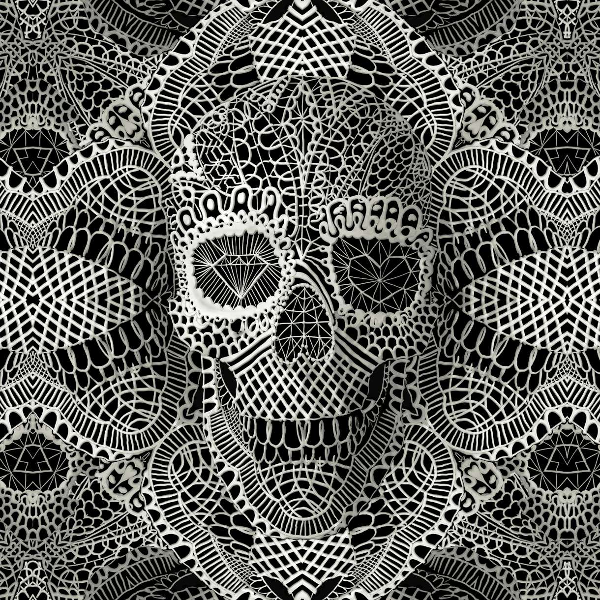 Lace Skull wallpaper - Happywall