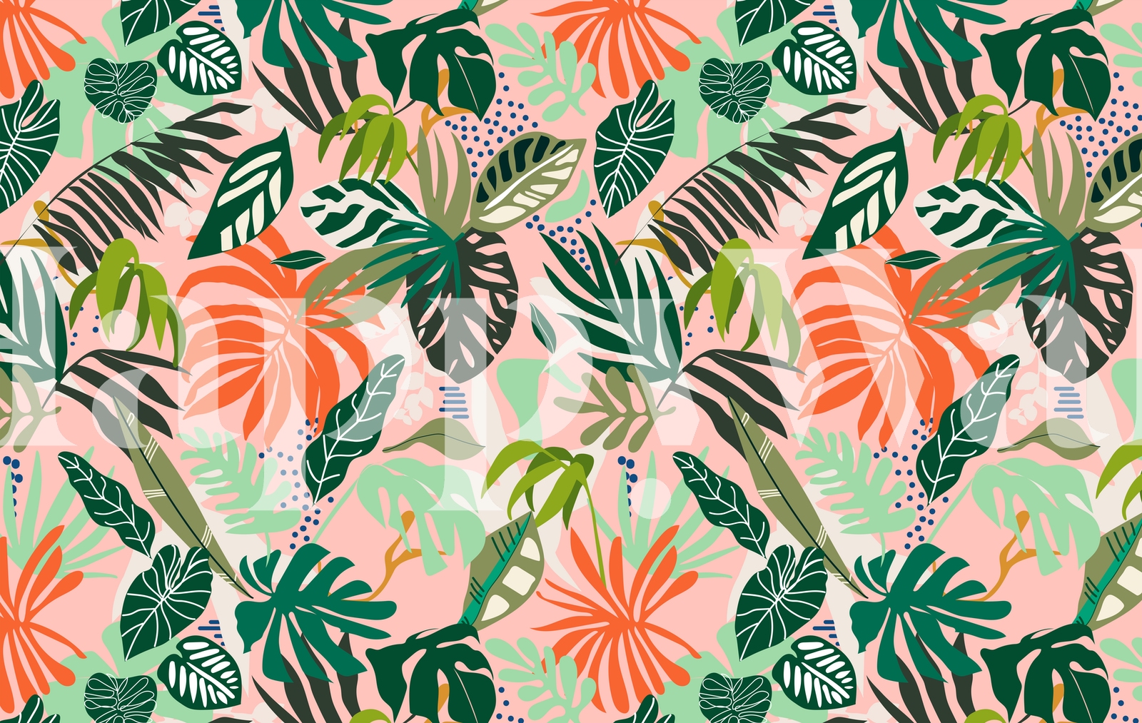 Tropical Jungle Leaf Wallpaper for Living Room
