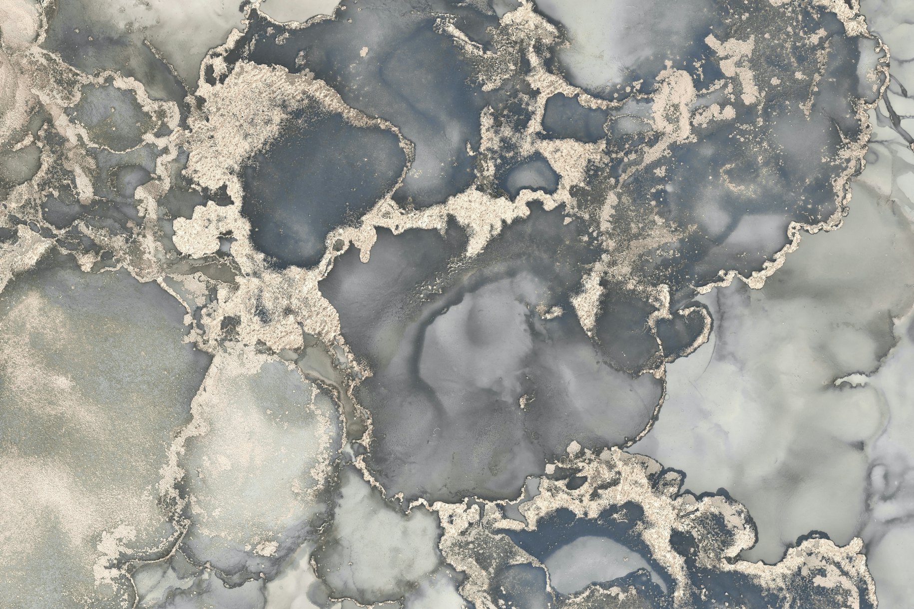 Alcohol Ink Art Grey Gold wallpaper - Happywall