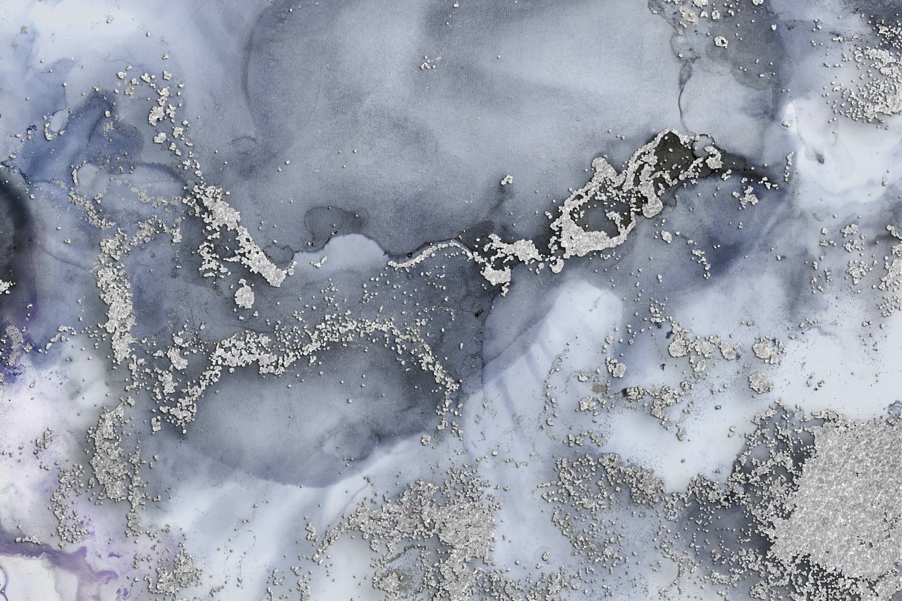 Alkoholbläck blågrå marmor tapet | Happywall