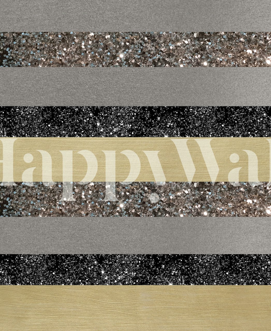 Gold & Silver Glitter Stripes Wallpaper | Happywall