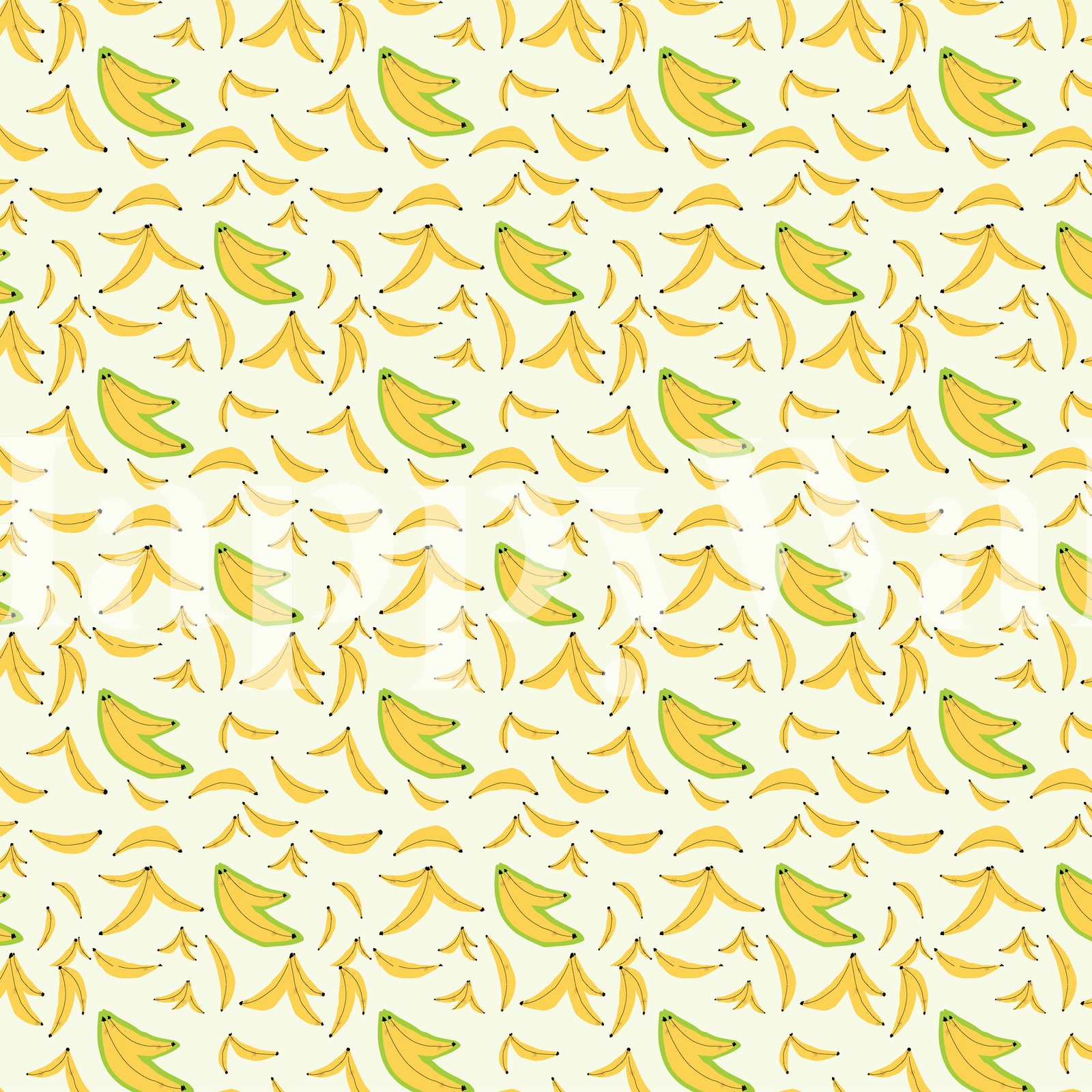 Yellow Banana Pattern Wallpaper