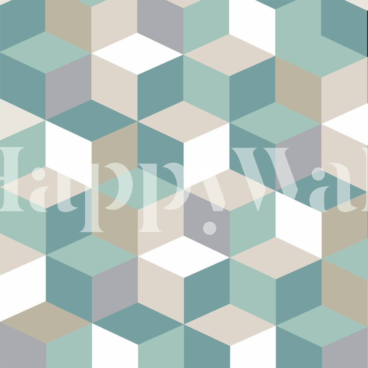 Mint Egg Shell Hexagon Cubes Wallpaper - Buy Now on Happywall