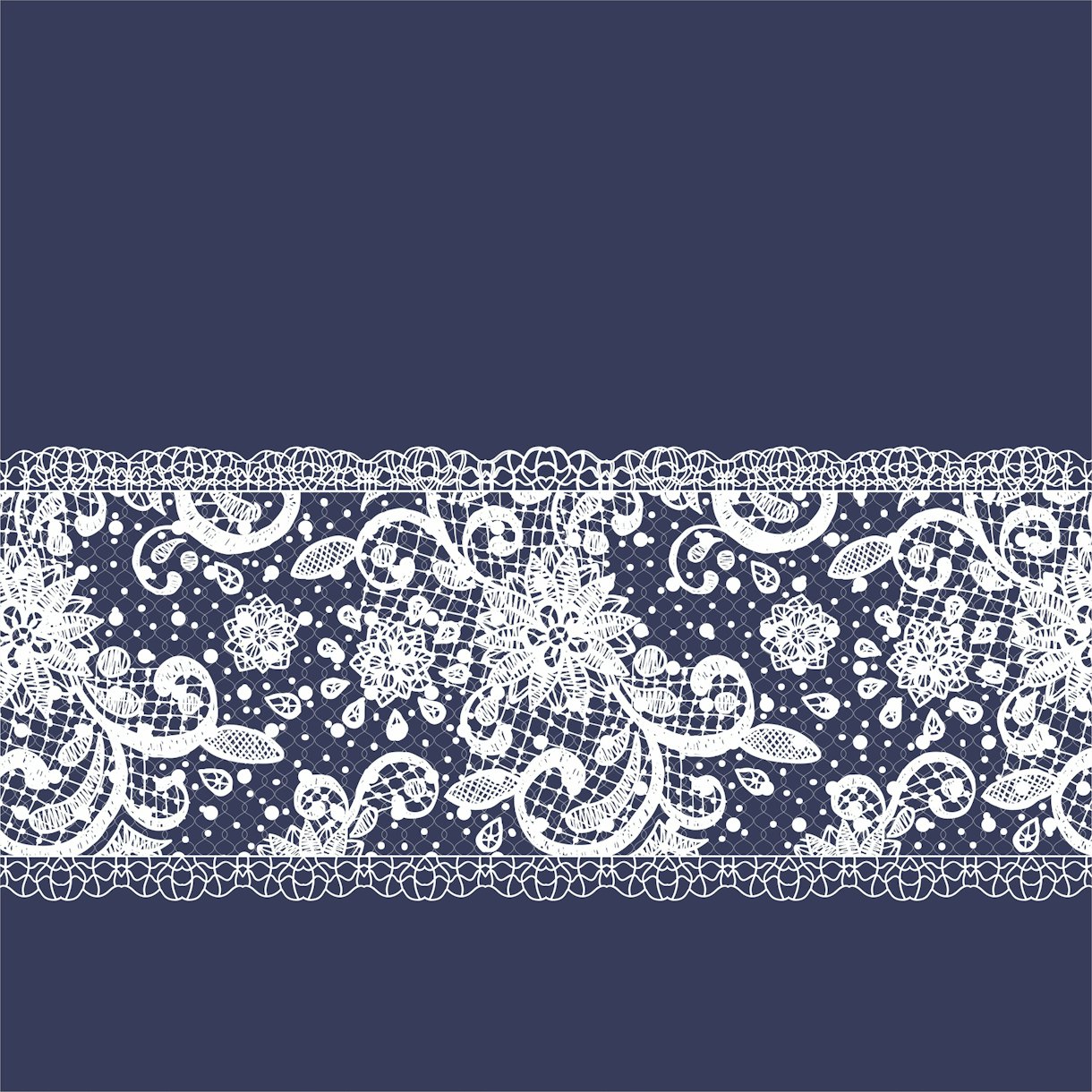 Indigo Blue White Lace Pattern wallpaper - Happywall
