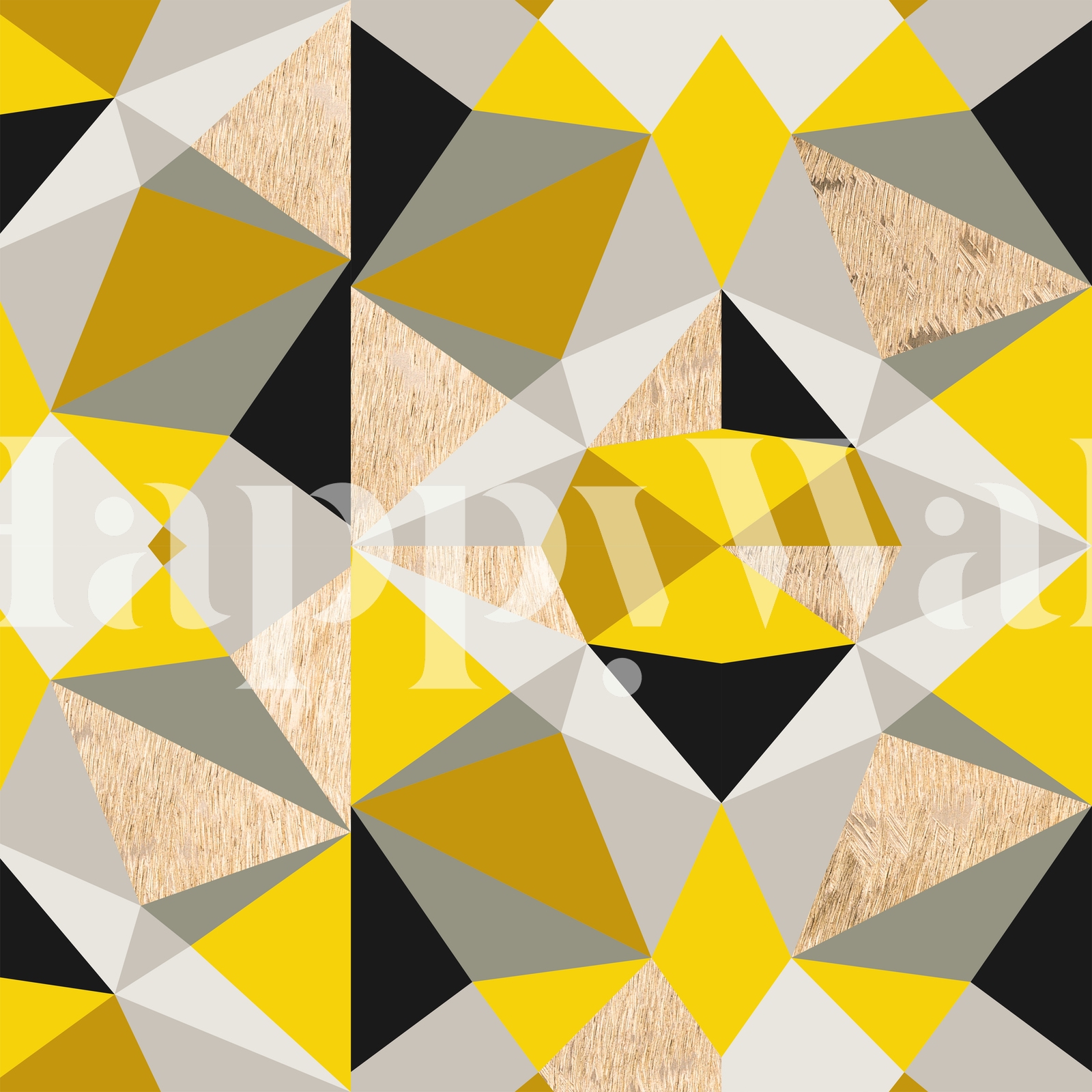 Nordic Color Block Yellow Grey Wallpaper | Happywall