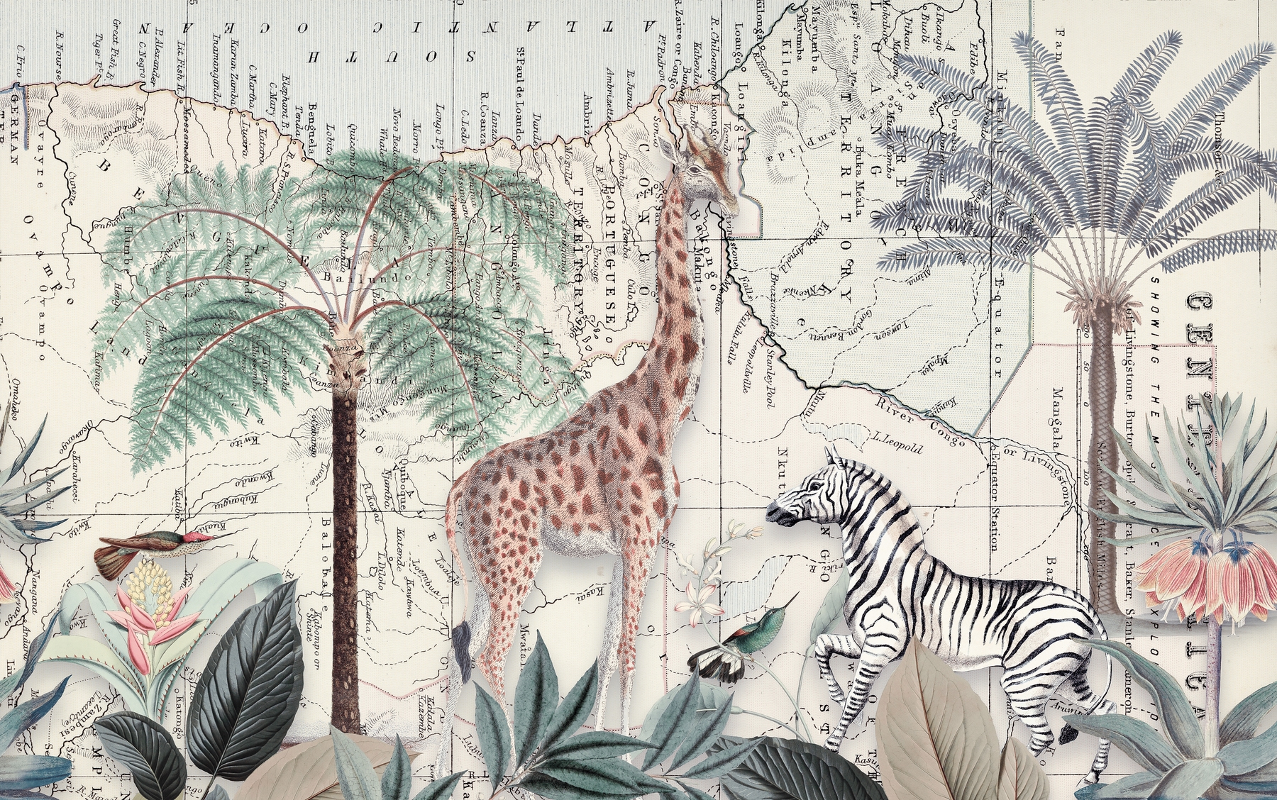 Wild Animals Paradise Wallpaper | Happywall