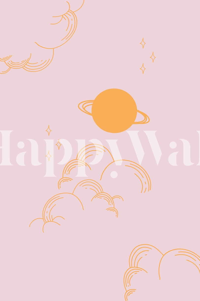Pink Celestial Planet Wallpaper - Buy Online | Happywall