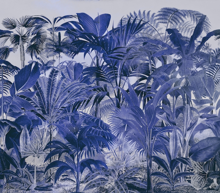 Blauwe Jungle Wallpaper | Exotische Natuur Muur | Happywall