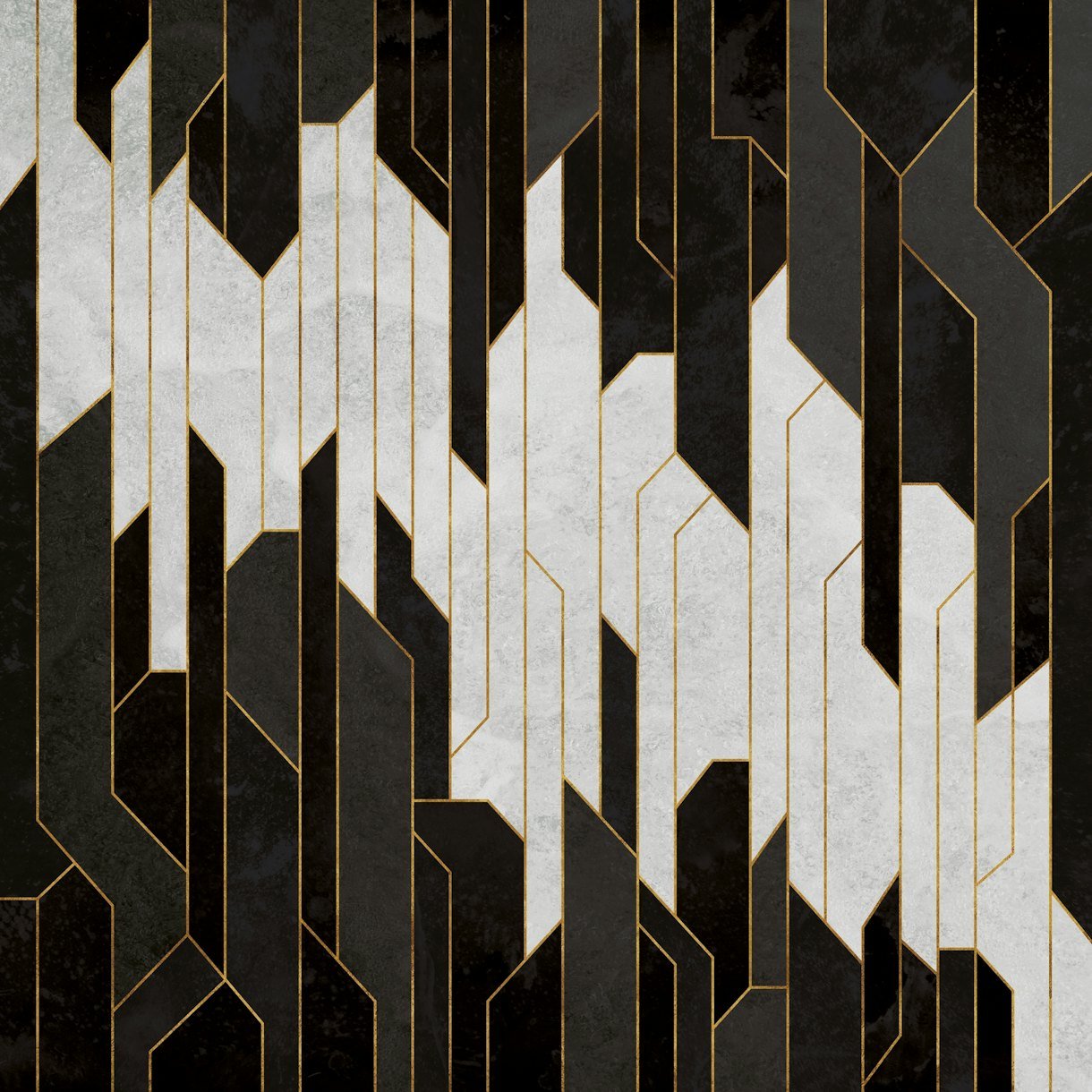 Charcoal and White Geometric wallpaper - Happywall