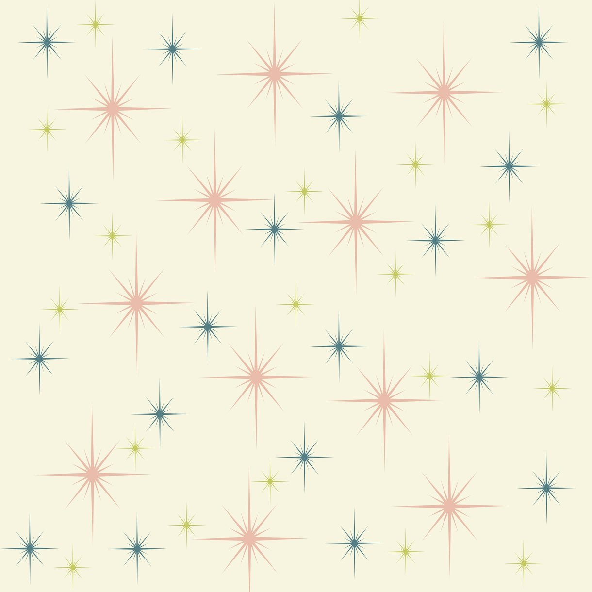 Mid-Century Modern Stars Wall Mural | Vintage & Sophisticated Retro ...