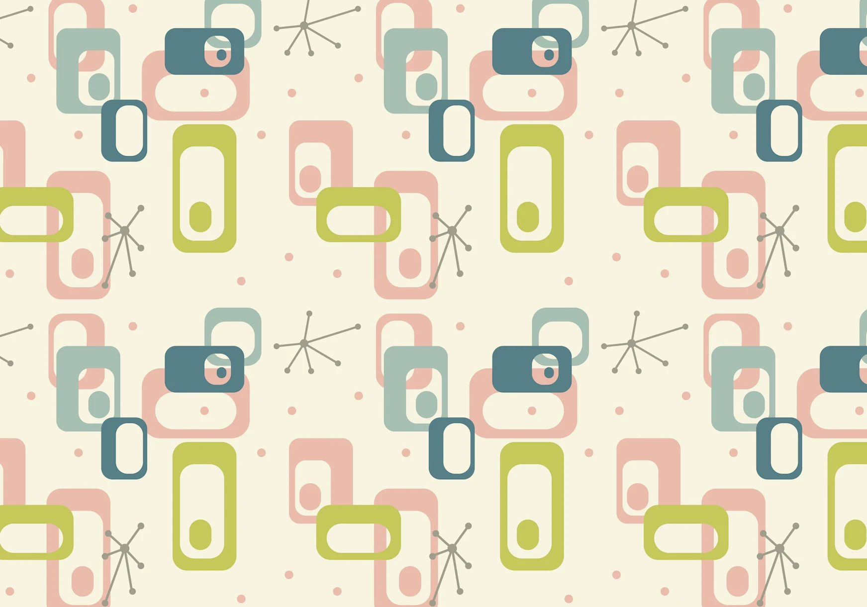 Mid Century & Retro Atomic Age Wallpapers | Atomic Style Wall Murals ...