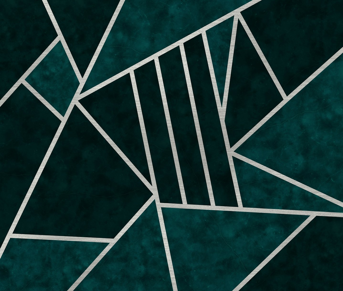 Dark Teal Geometric Stones Wallpaper | Happywall