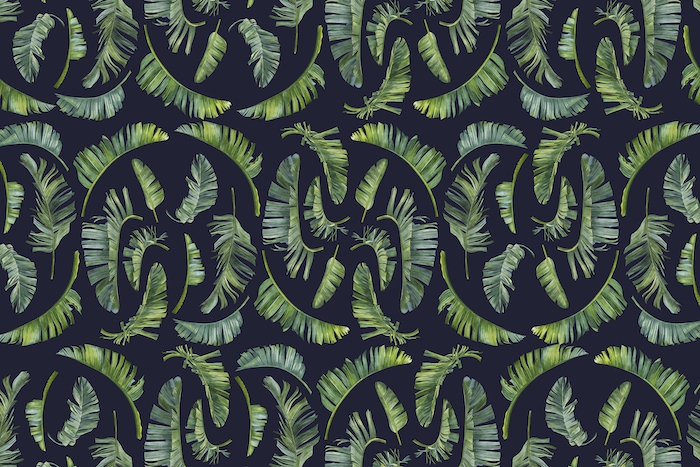 Leaf Back Blue Wallpaper - Happywall.com