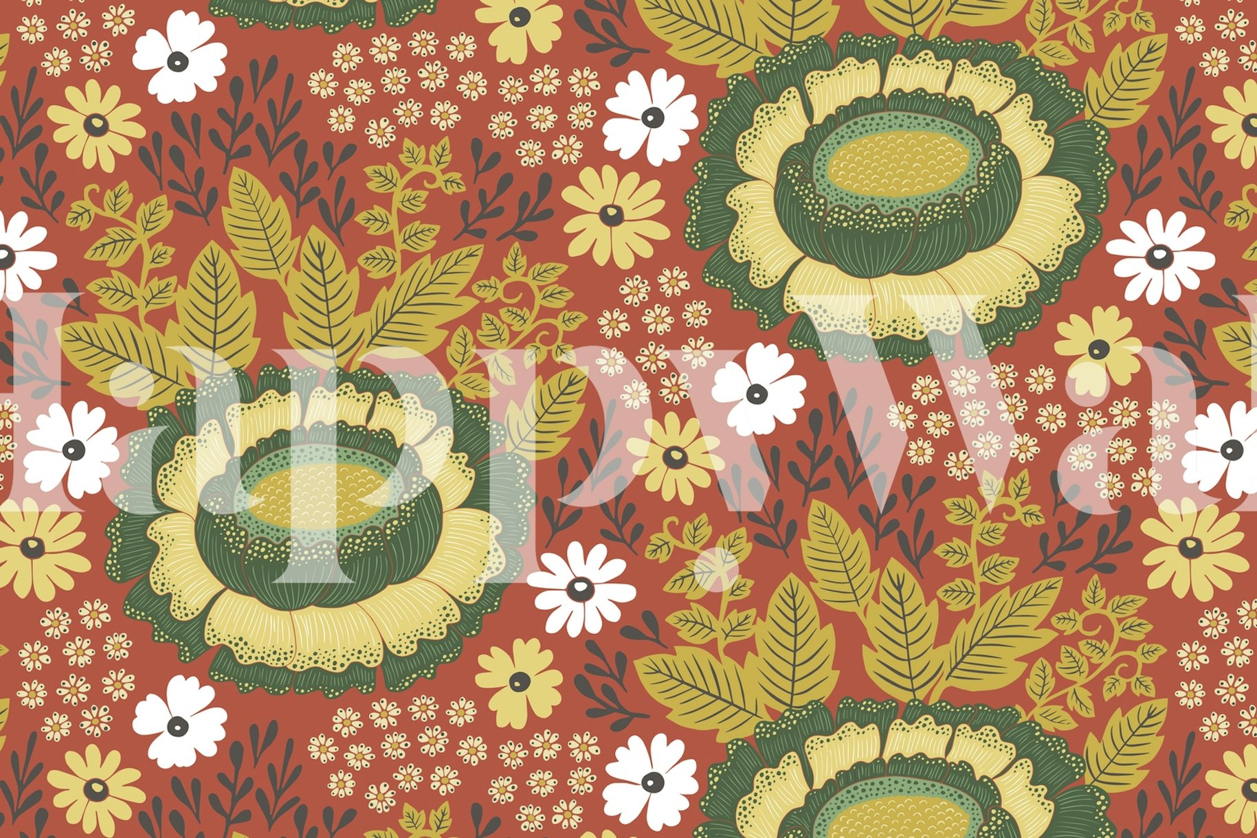 Freja Red wallpaper - Happywall