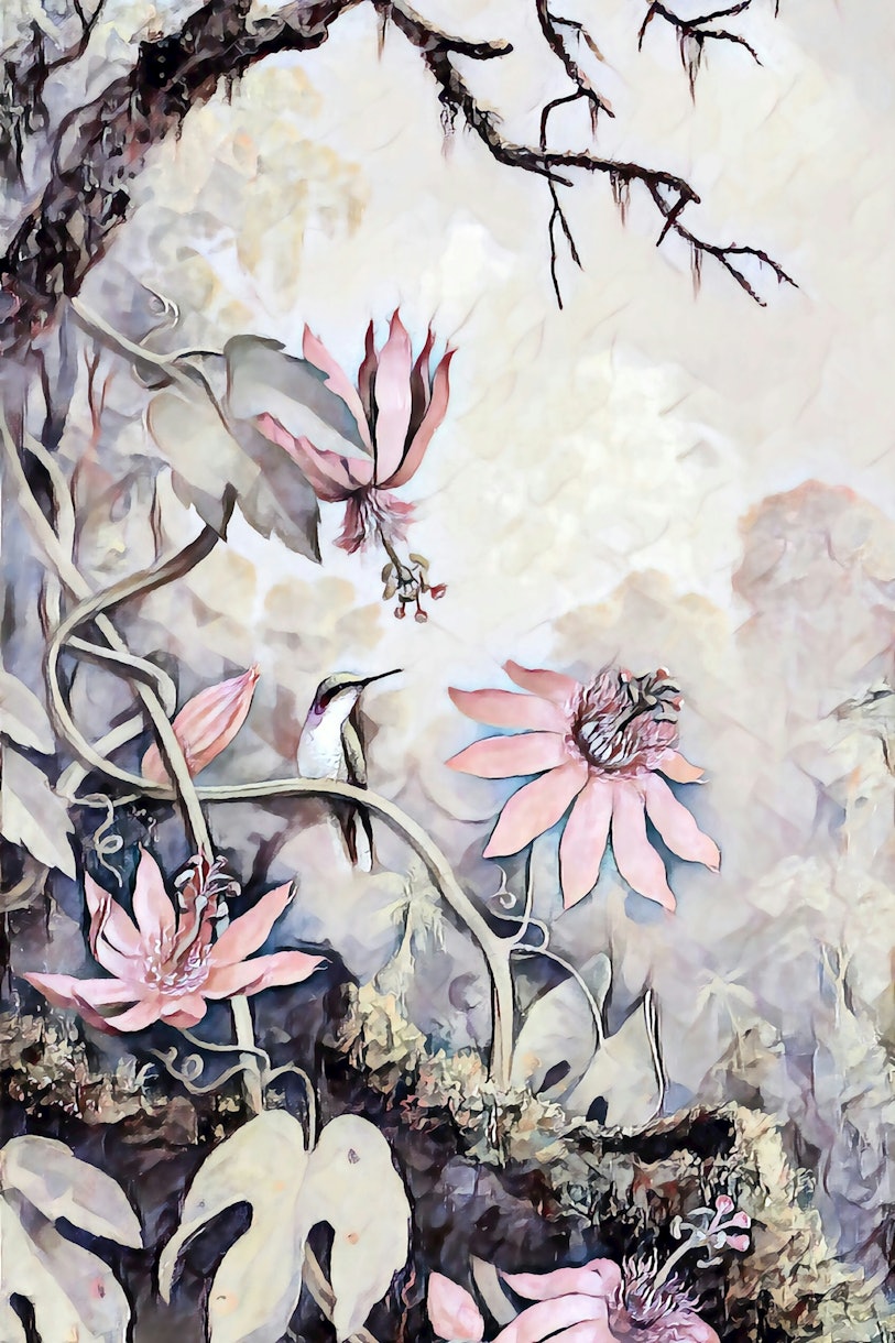 Peinture Pastel Jungle Vintage papiers peint - Happywall