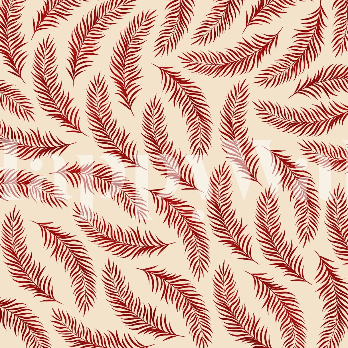 "Botanical Red Leaves Wallpaper - Beautiful and Vibrant | Happywall"