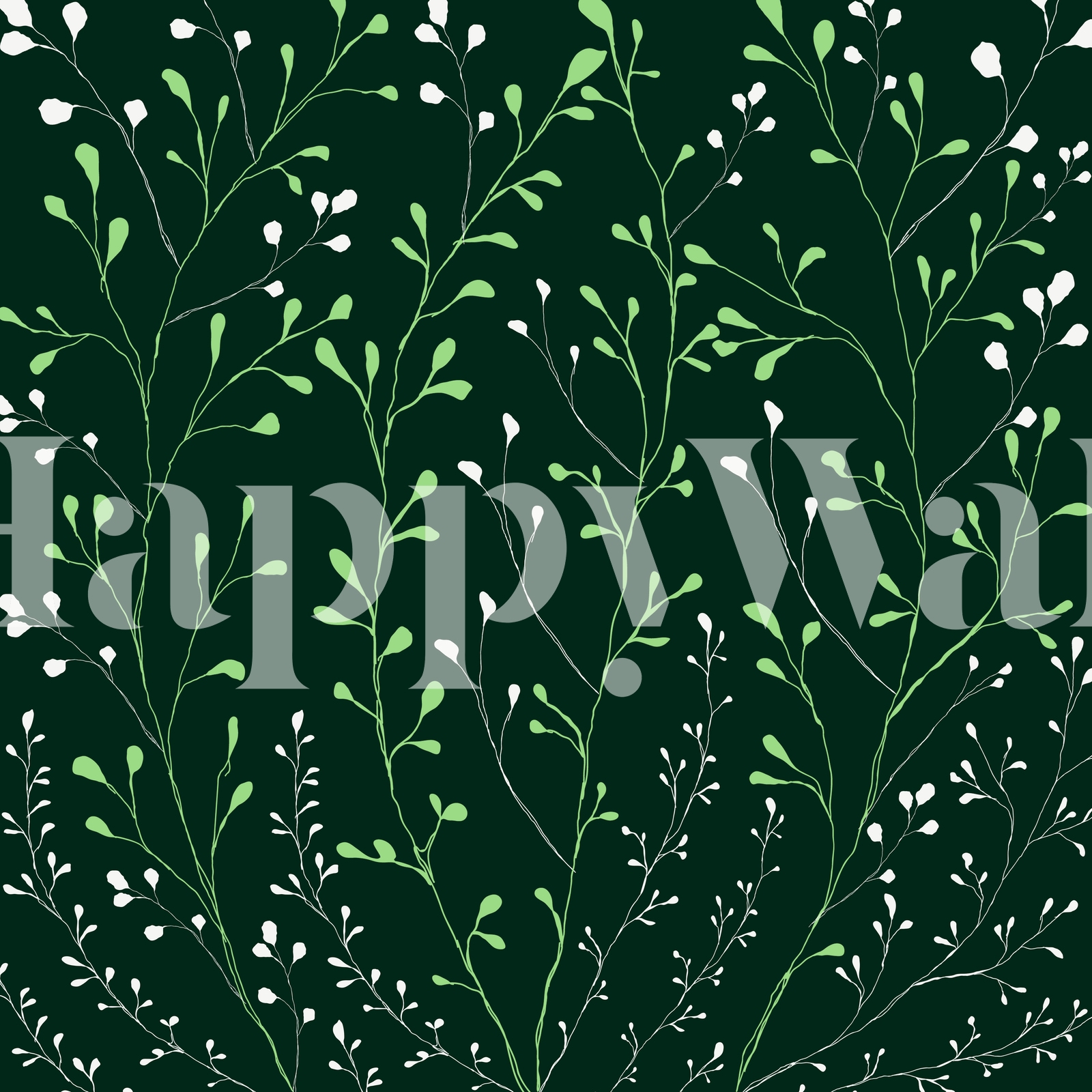 Shop Green Botanical Leaves Wallpaper Online - Happywall