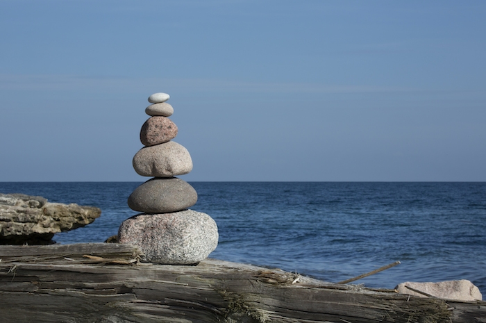 Rock Balancing Beach Wallpaper