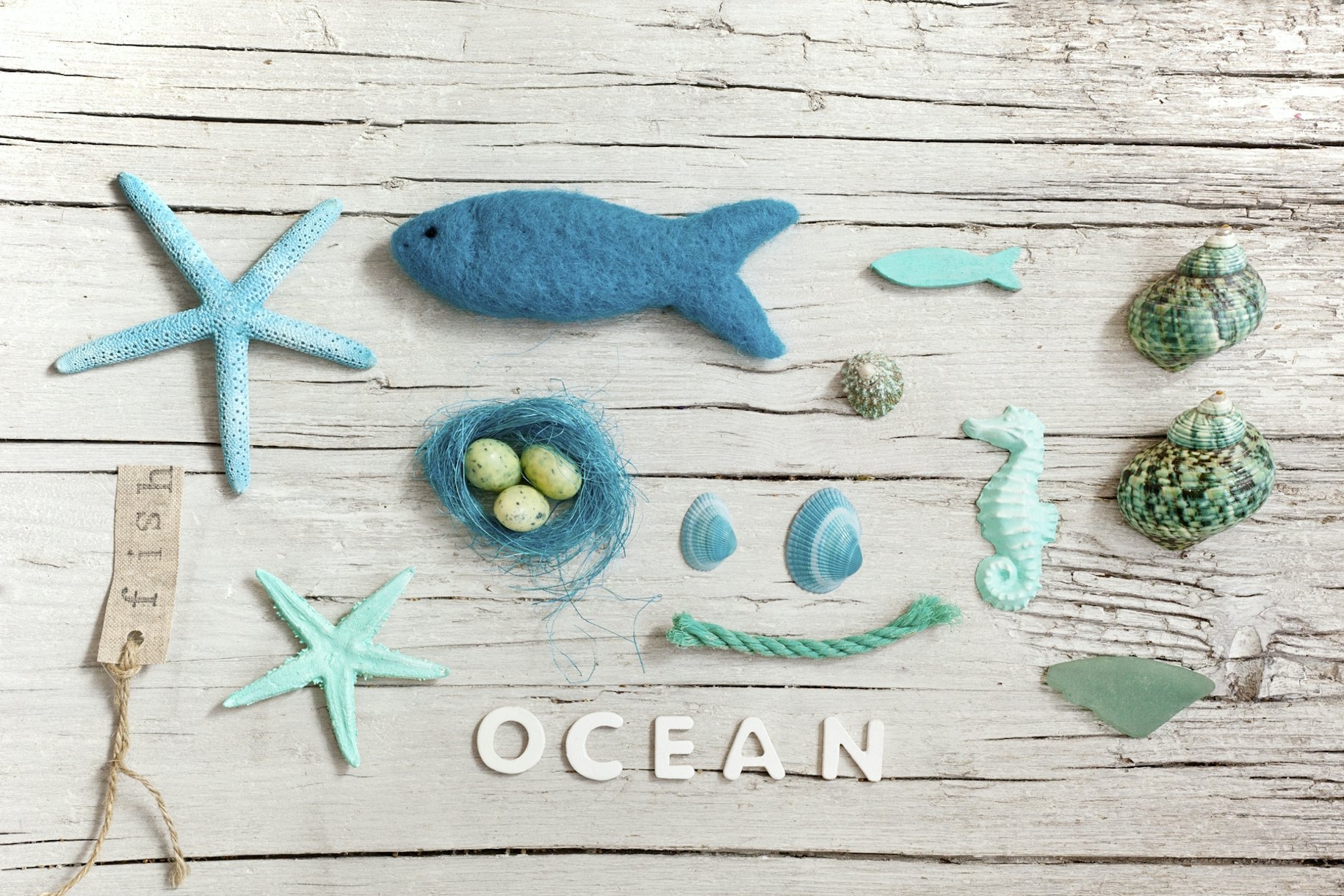 Ocean Collage Art wallpaper - Happywall