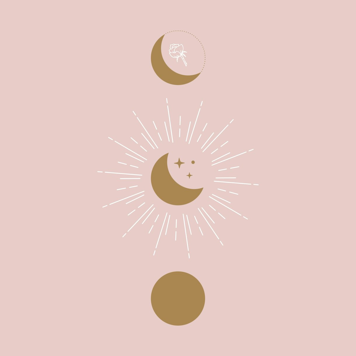 Blush Moon Phases wallpaper - Happywall