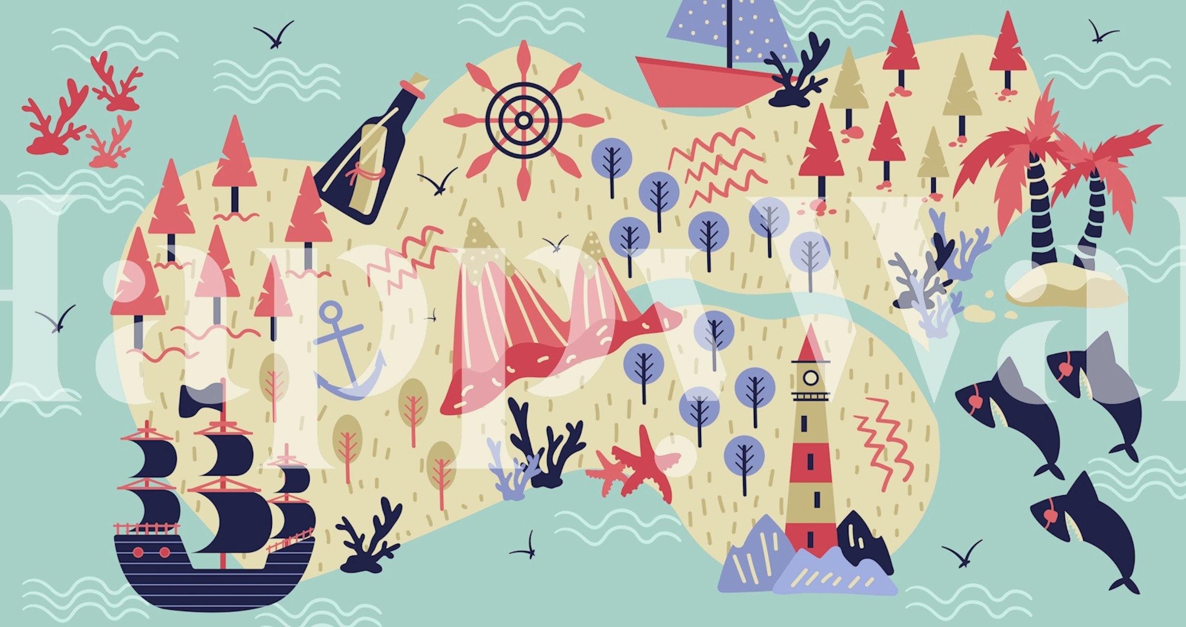 Playful and Engaging Kids Map Wallpaper | Worldwide Exploration