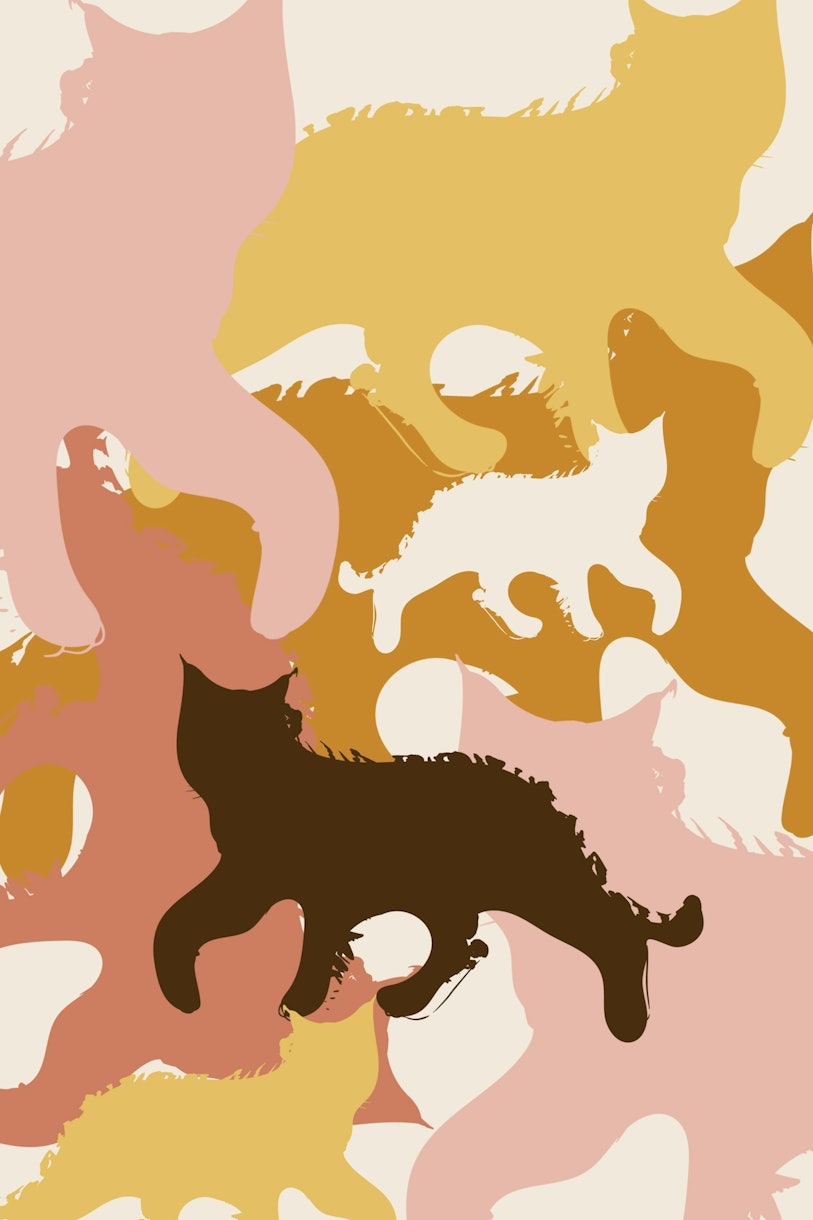Cat Shapes Wallpaper - Buy Unique Wallpapers Online - Happywall