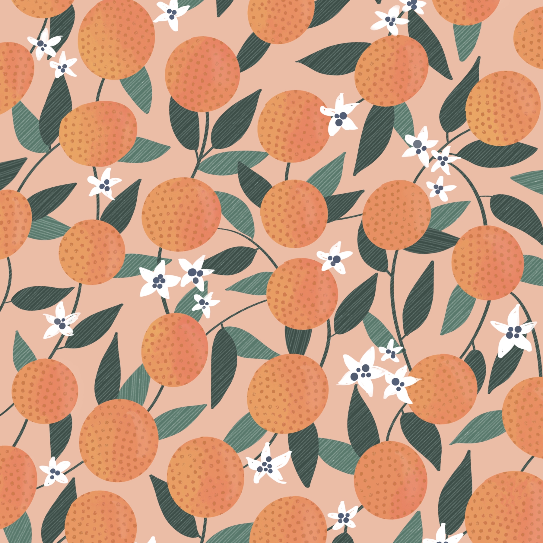 Sweet Oranges Wallpaper | Happywall