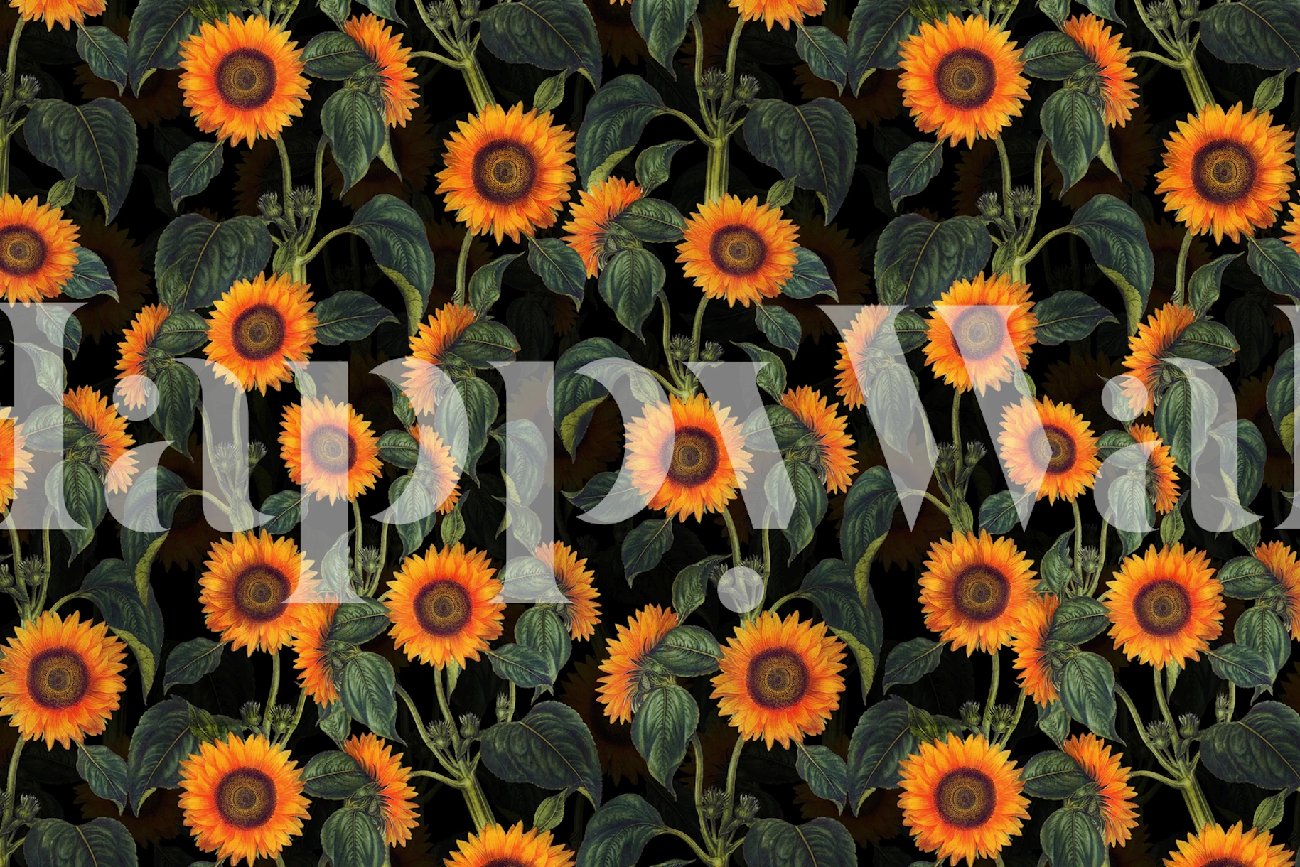 Vintage Midnight Sunflowers wallpaper - Happywall