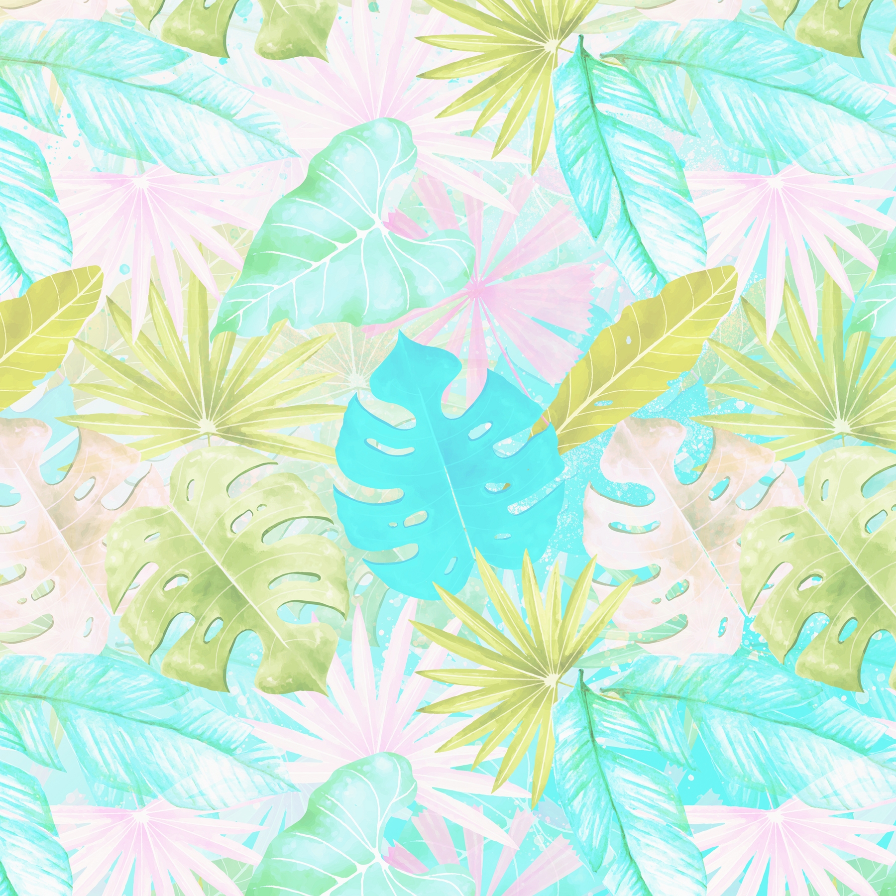Buy Tropical Pastel Leaves wallpaper - Free shipping
