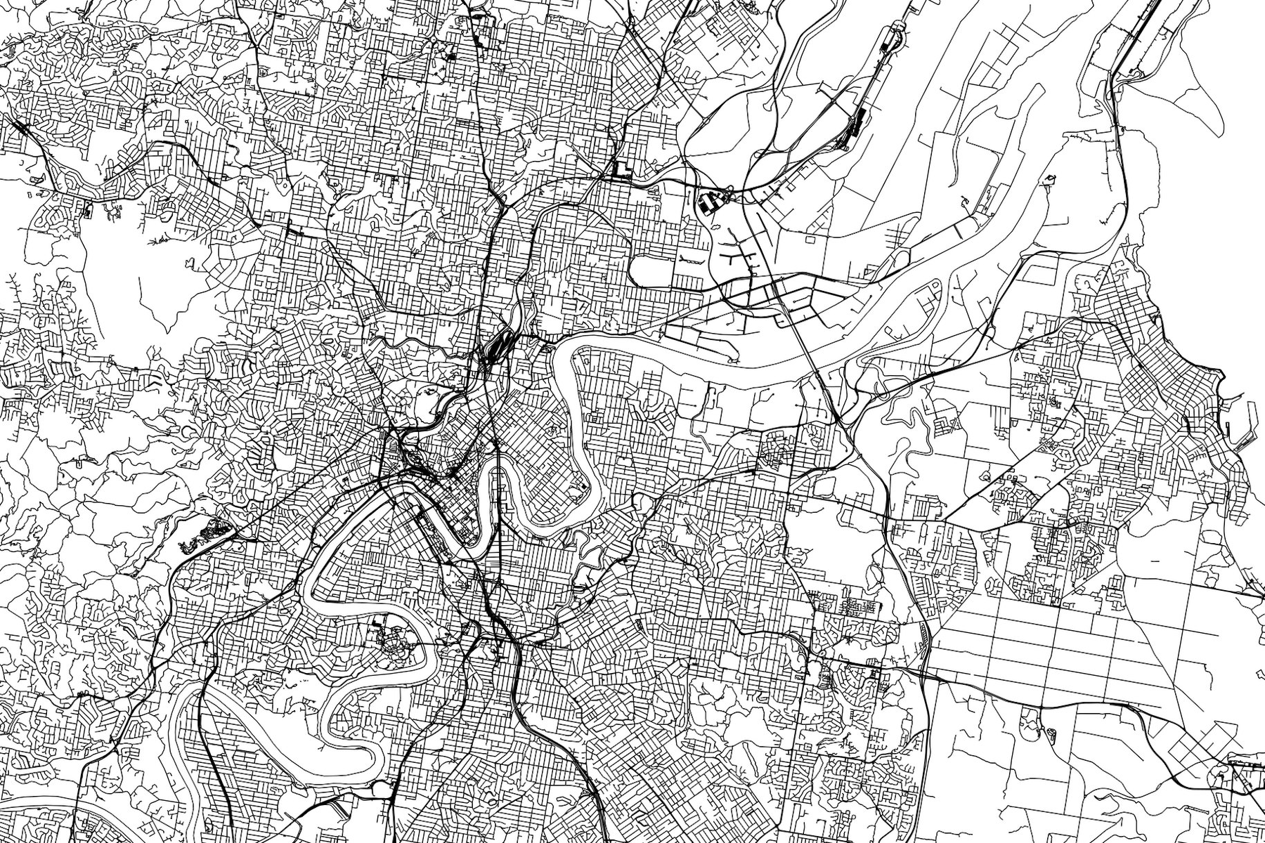 "Buy Brisbane Map Wallpaper Online - Happywall"