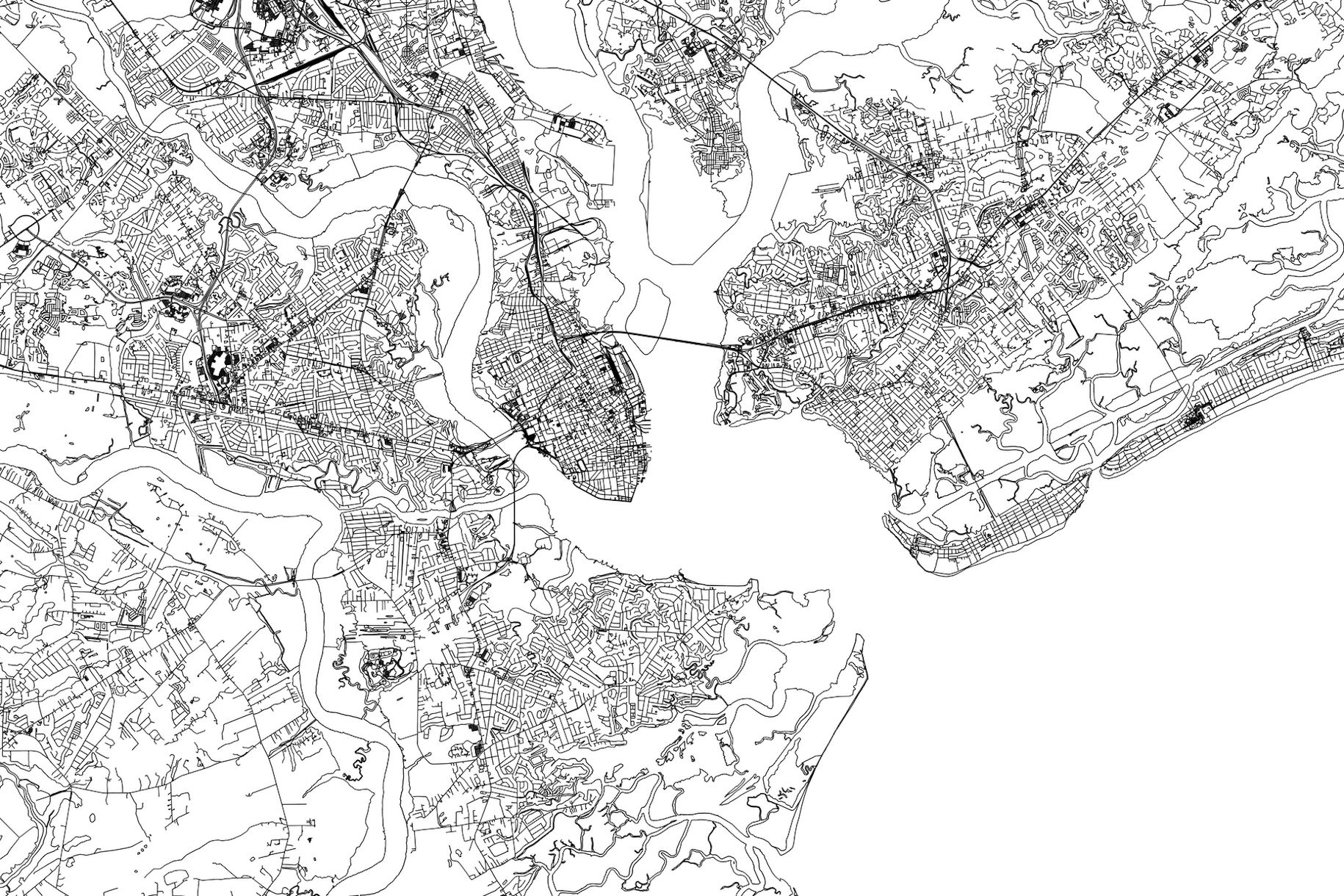 Charleston Map wallpaper | Happywall