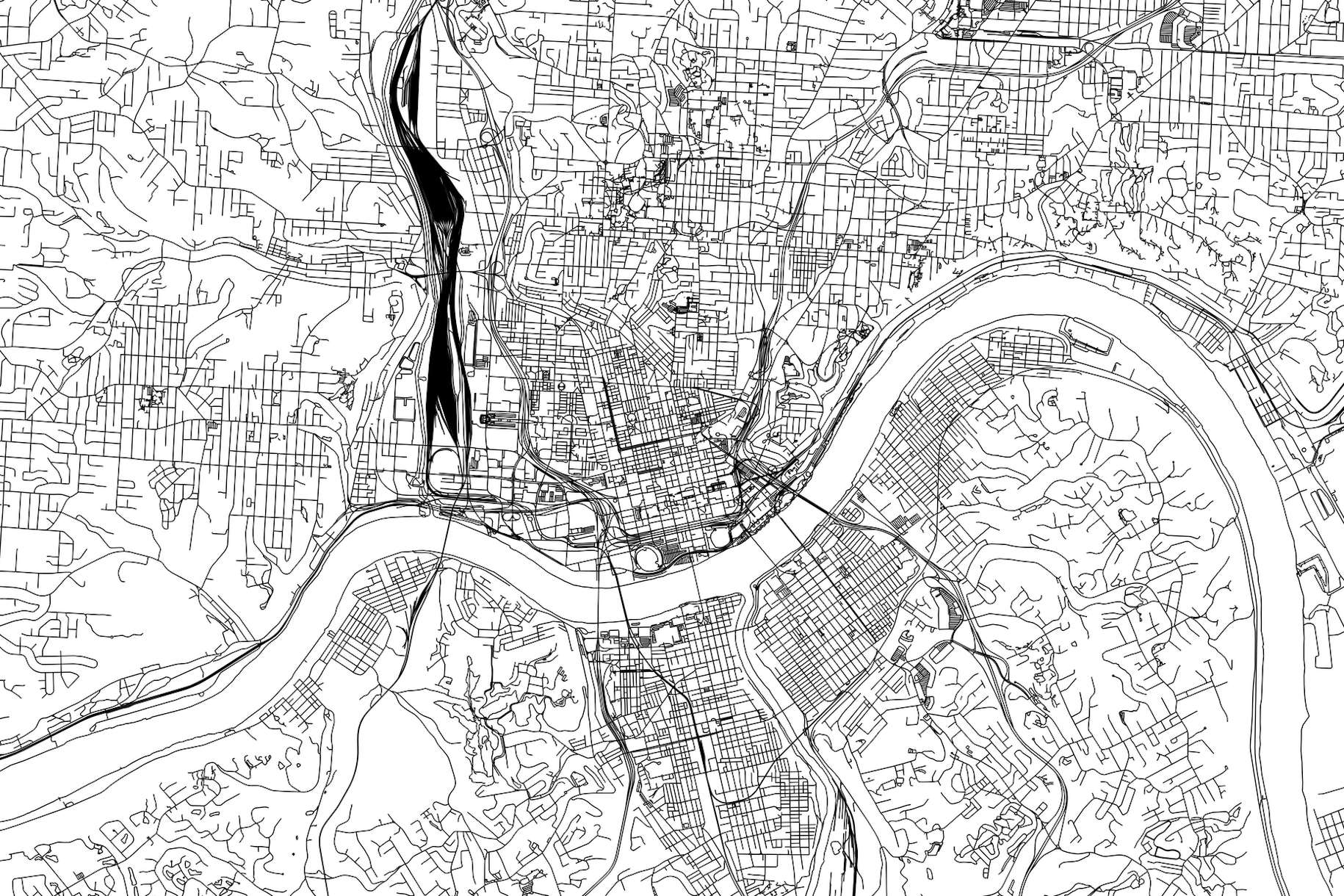 Cincinnati Map wallpaper - Happywall