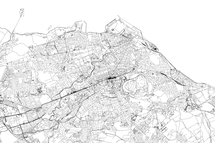 Edinburgh Vintage Map Wall Mural - Immersive Wallpaper