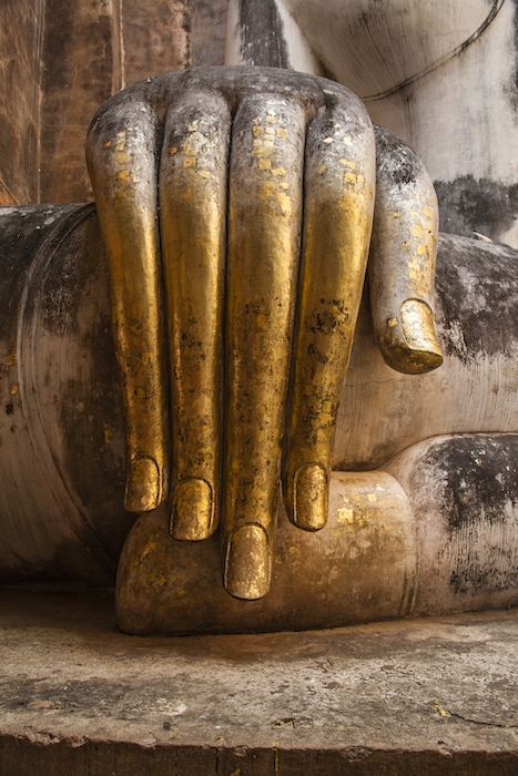 Golden Buddha Hand Wallpaper for Home Decor