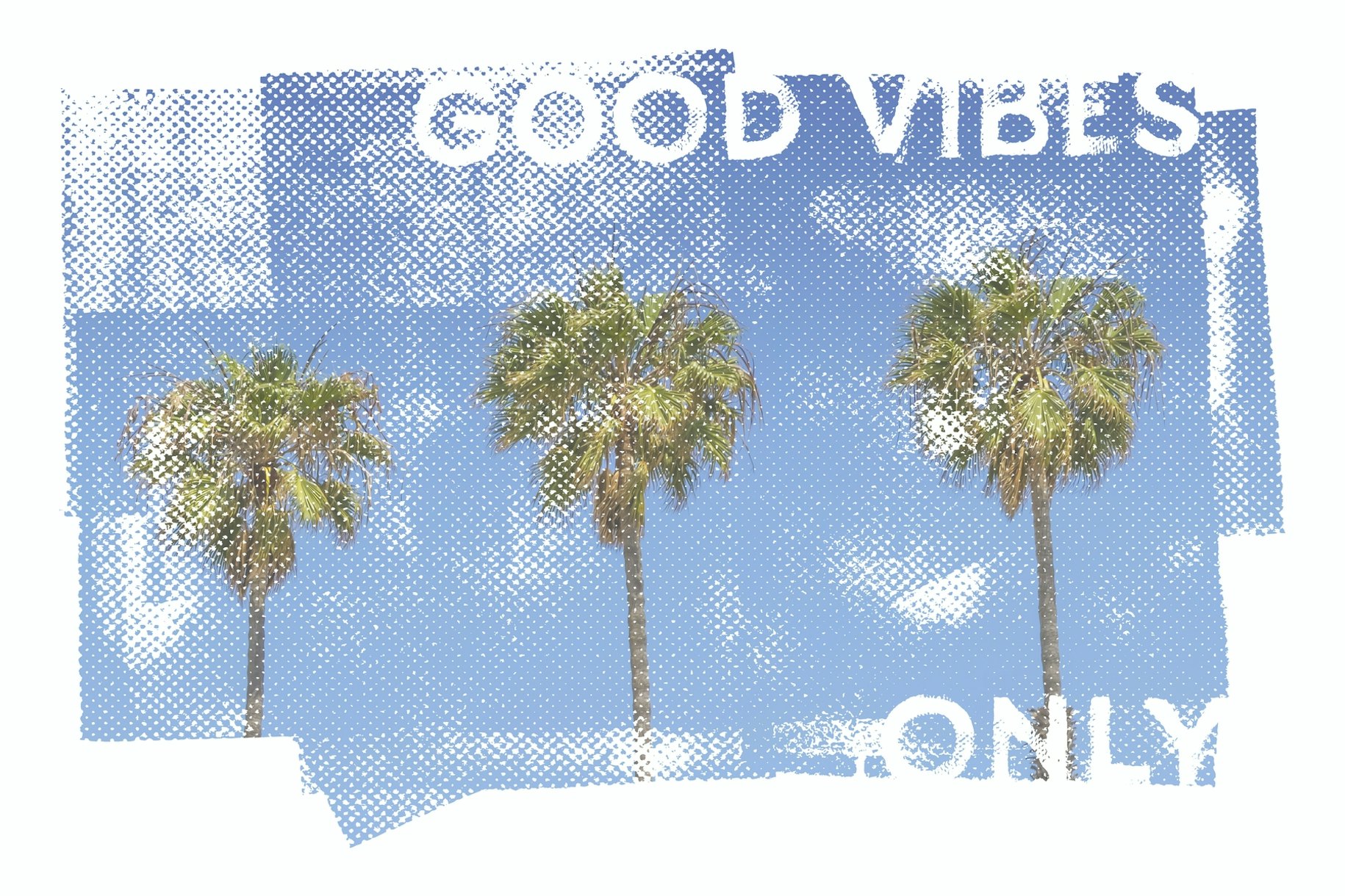 "Palm Trees Good Vibes Only Wallpaper | Happywall"