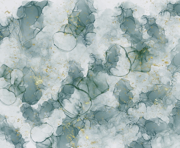 Teal and Gold Abstract Alcohol Ink Wallpaper