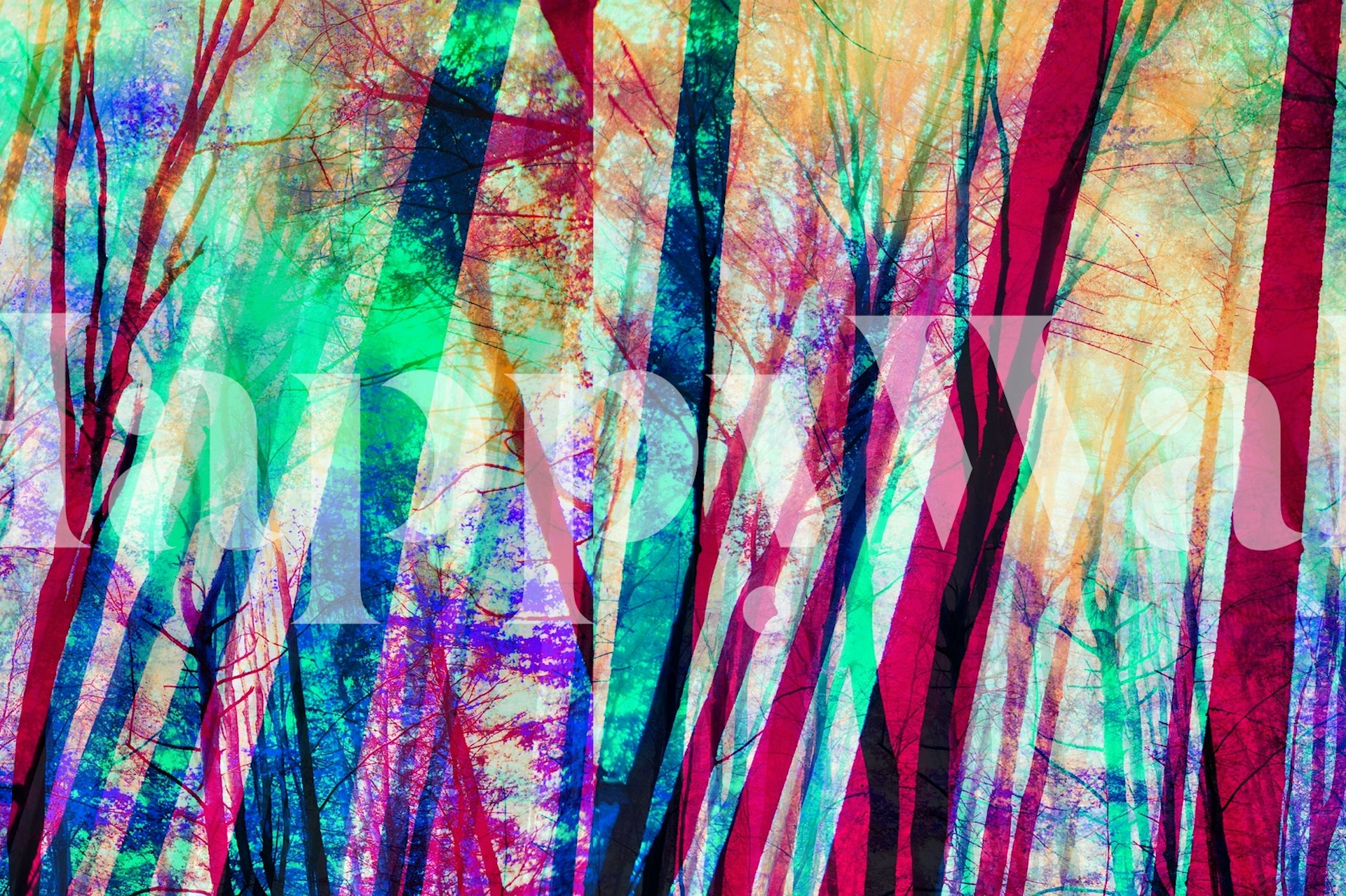 Modern Boho Forest Art Wallpaper | Happywall