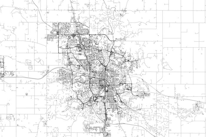 Rochester Map Black and White Wallpaper