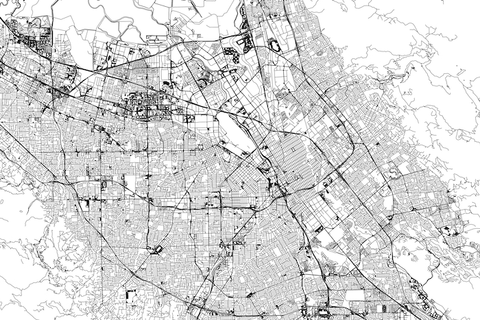San Jose Map Wallpaper - Buy High-Quality Wallpapers Online