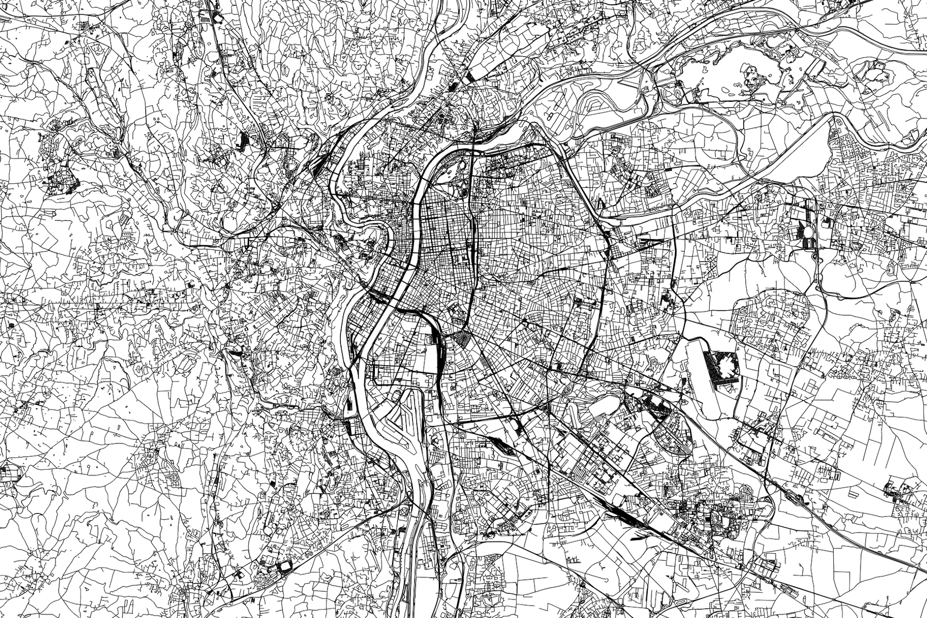 Lyon Map wallpaper - Happywall