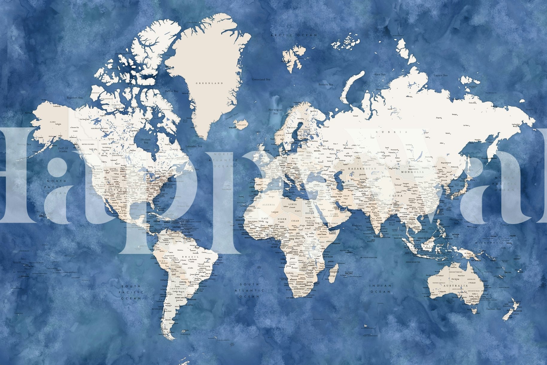 Detailed World Map Sabeen Wallpaper - Happywall
