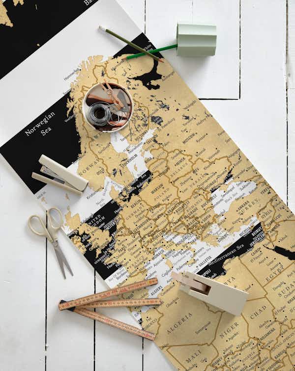 Detailed world map Harper wallpaper - Happywall