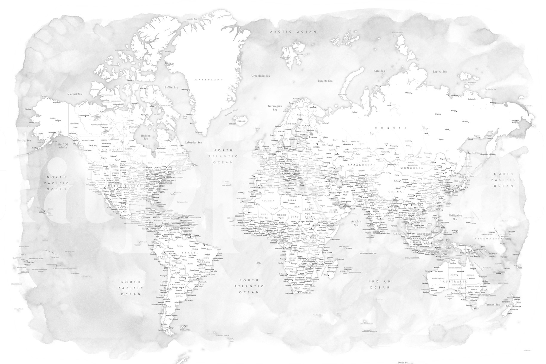 Detailed world map Xandi wallpaper - Happywall