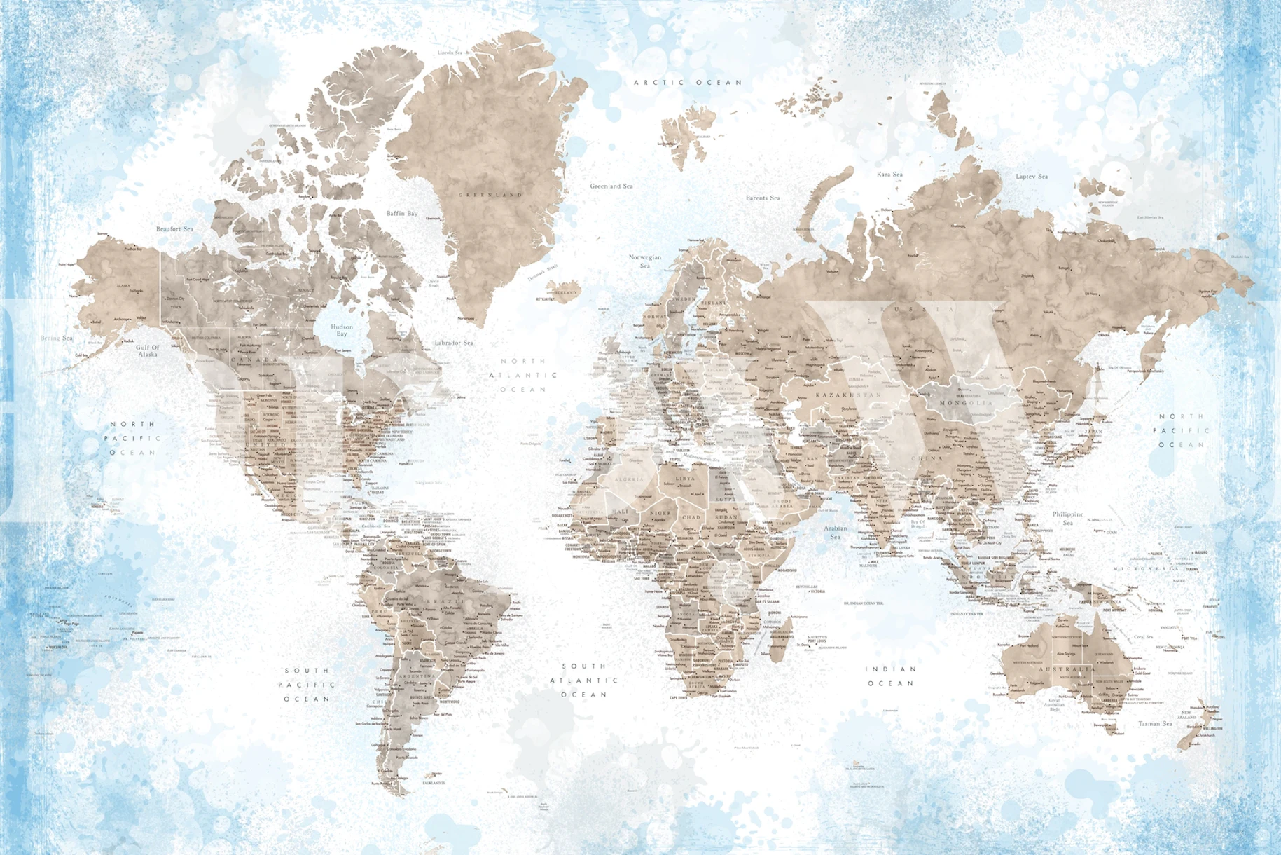 Detailed world map Ghada wallpaper - Happywall
